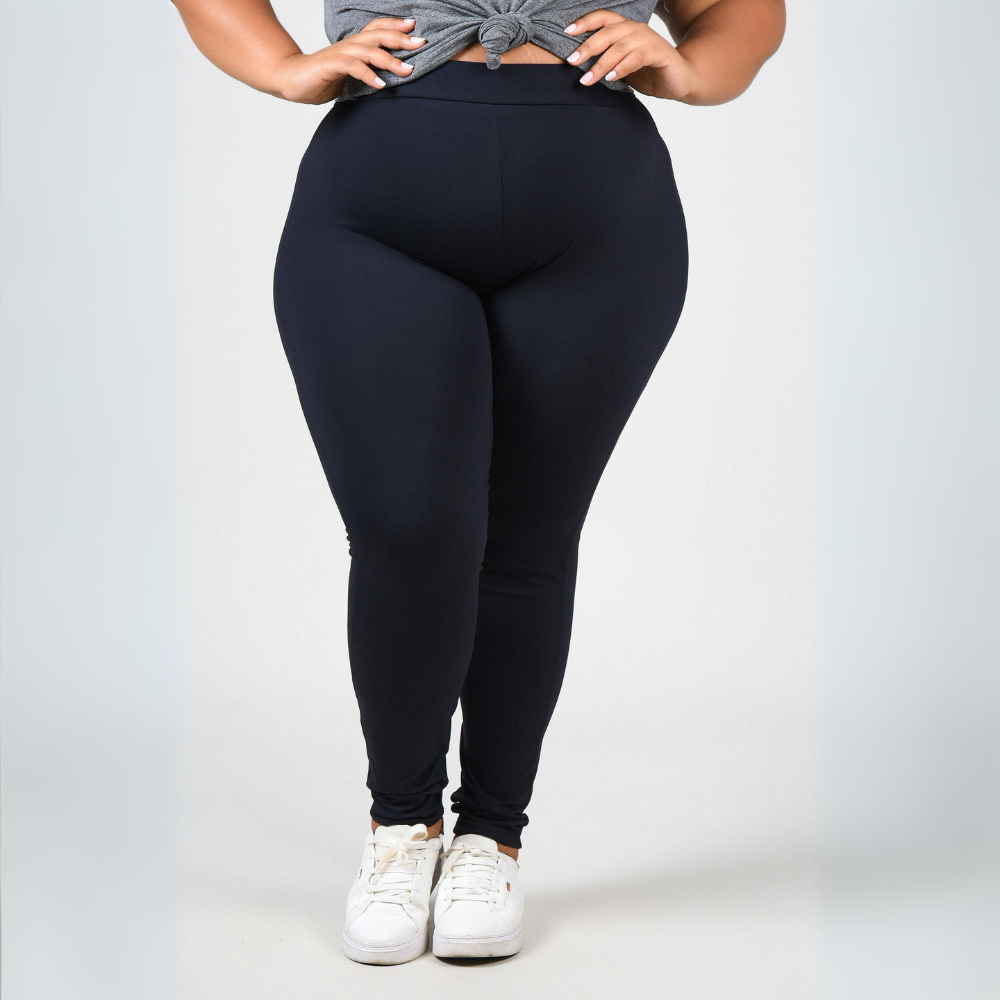Calça Legging Plus Size Feminina Cintura Alta Cos Anatômico Leg Suplex