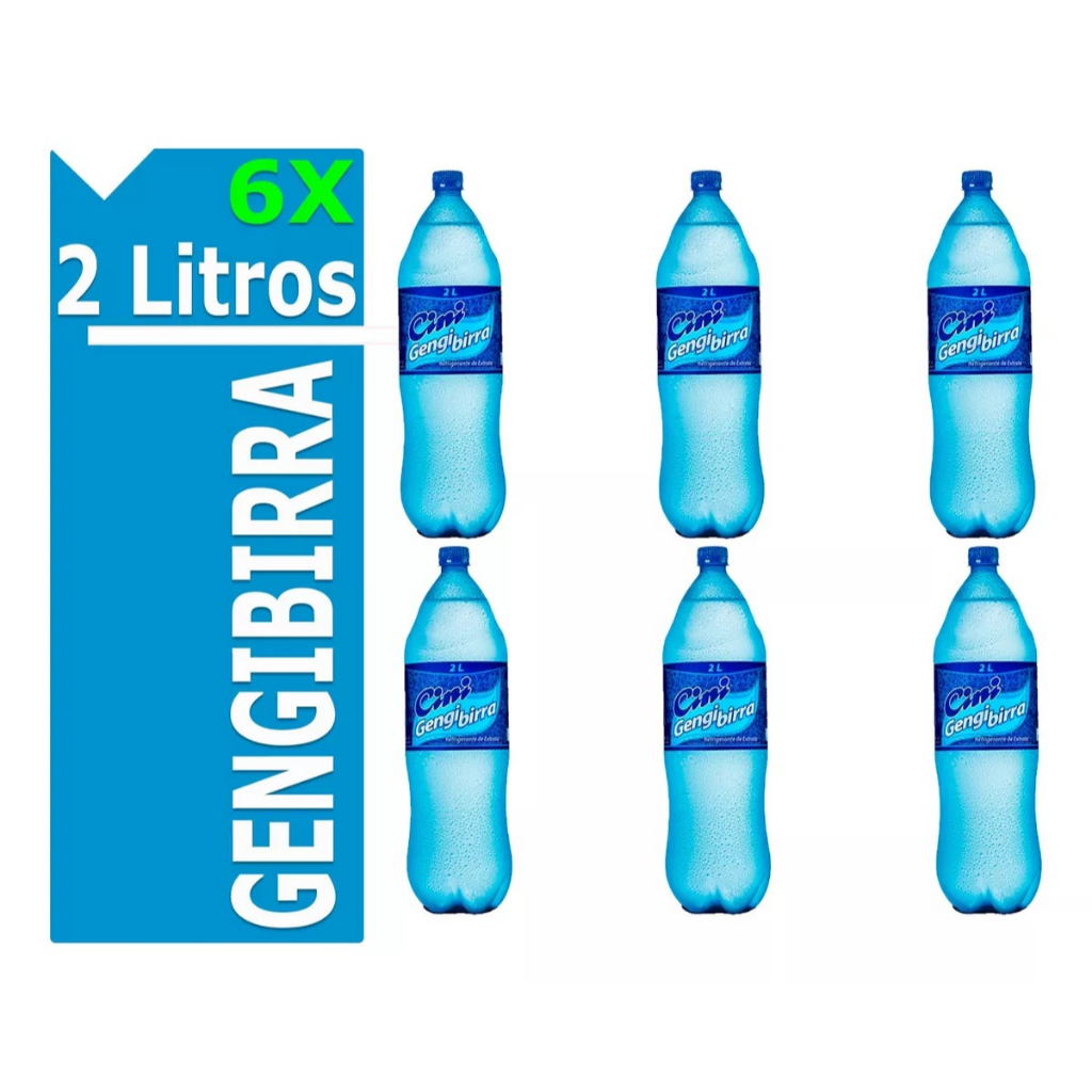 kit 6 garrafas de Refrigerante Cini Gengibirra 2 Litros Gengibre refri ...