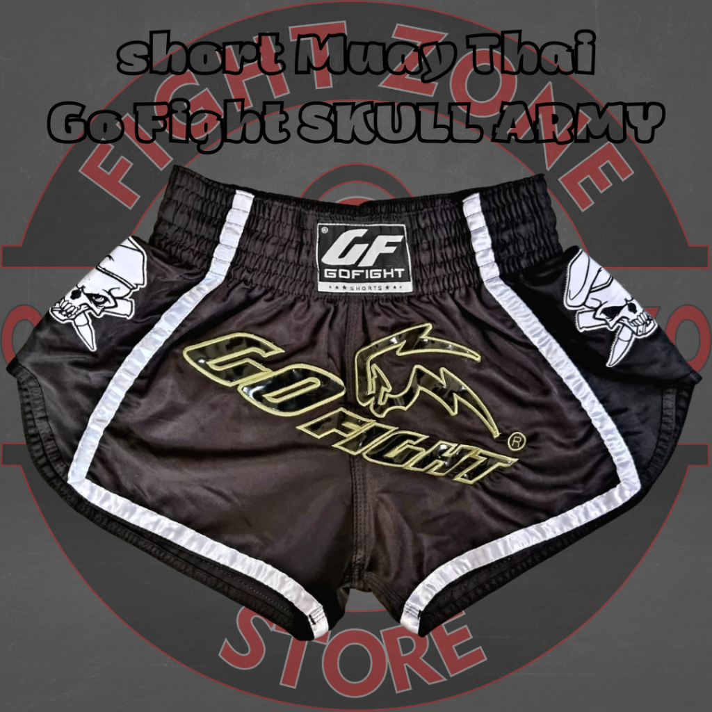 short Muay Thai Go Fight SKULL ARMY | Shopee Brasil
