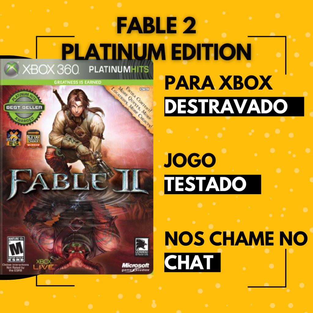 Fable 2 Platinum Edition - RPG/AVENTURA - Xbox 360 | Shopee Brasil