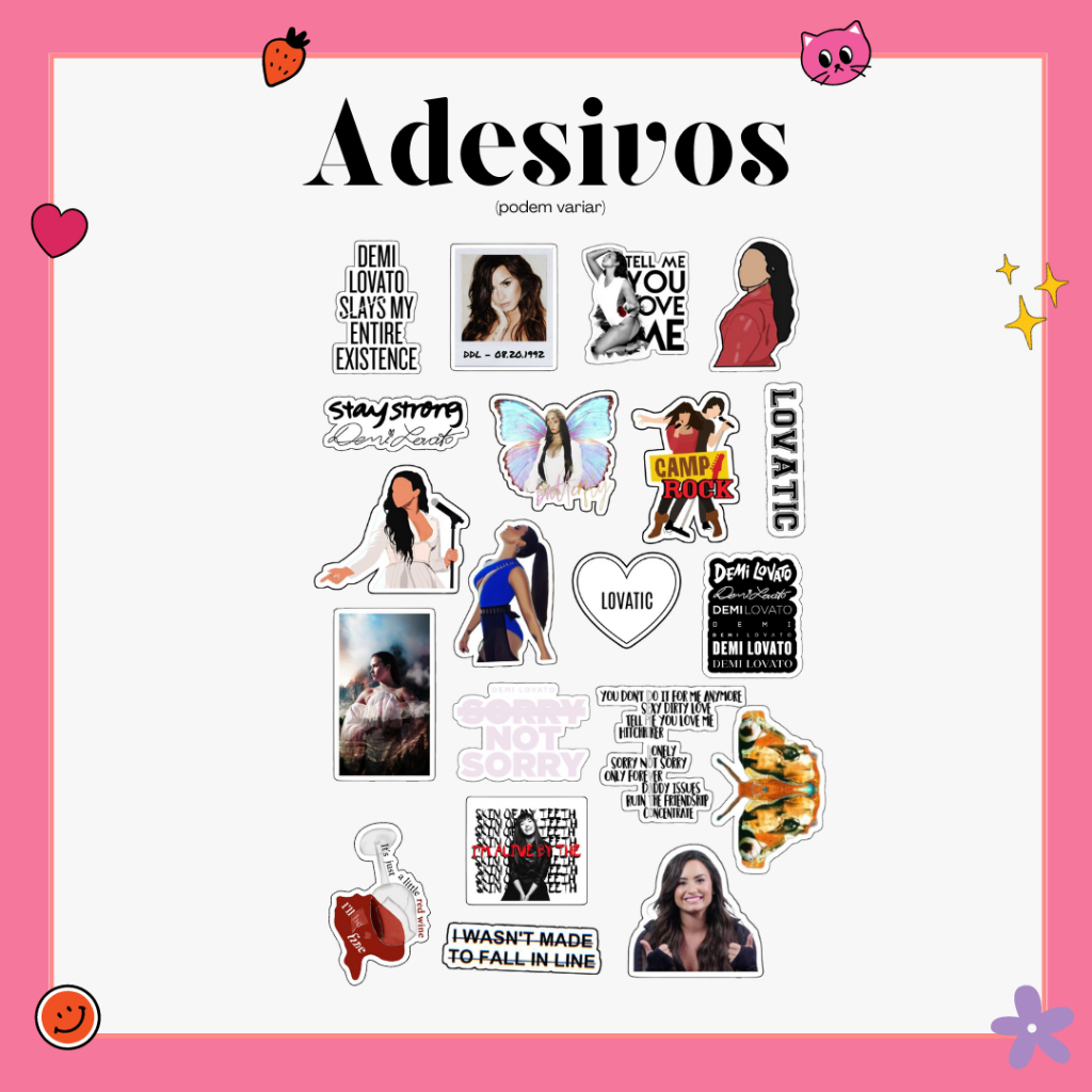 DEMI LOVATO | 20 ADESIVOS/STICKER PACK! (Folha ou Recortado) | Shopee ...