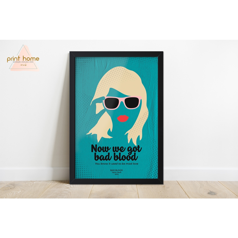 Quadro Moldura Pop Art Taylor Swift Bad Blood | Shopee Brasil