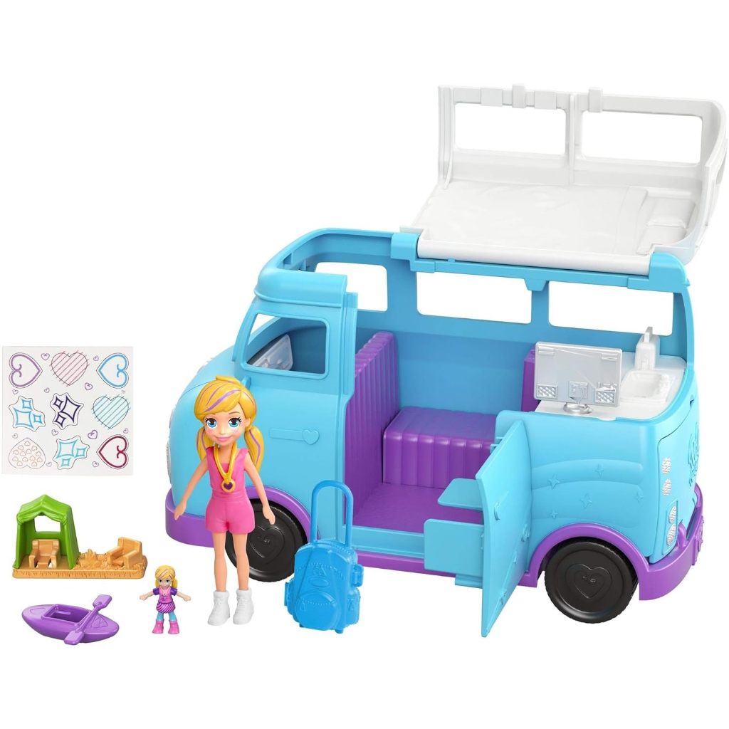 Polly Pocket Glamorosa Van De Campismo FTP74 - Mattel | Shopee Brasil