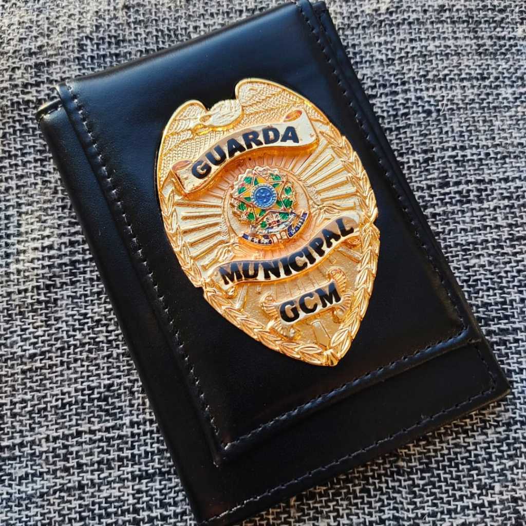 Carteira De Couro com Brasão Guarda Municipal GCM | Shopee Brasil