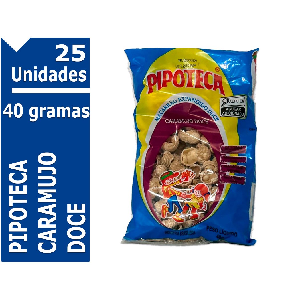Pipoteca Doce Caramujo 25 Unidades de 40 Gramas Pacotão | Shopee Brasil