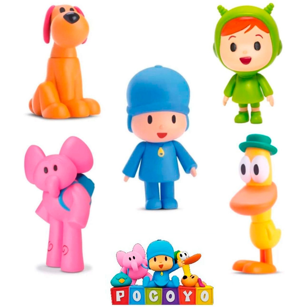 Bonecos Turma do Pocoyo em Vinil Todos Personagens Nina Loula Pato Elly ...