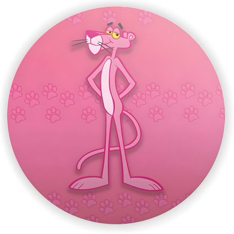 Painel Festa Infantil Redondo A Pantera Cor de Rosa Desenho Infantl ...