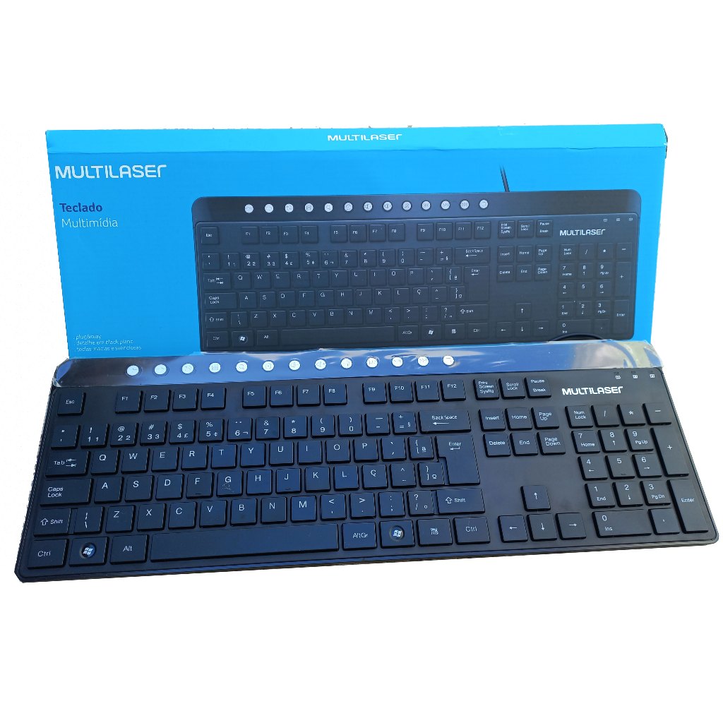 Teclado Multilaser Usb Multimídia Chocolate Usb - TC143, Preto (com fio ...