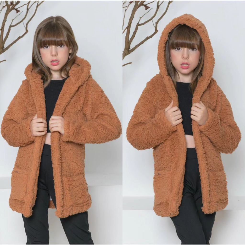 CASACO TEDDY COM FORRO INFANTIL MODA BLGUEIRINHA INVERNO 2024 | Shopee ...