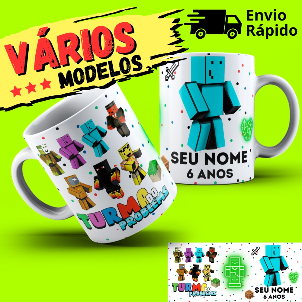 Caneca Turma do Problems Personalizada com Nome e Idade (opcional ...