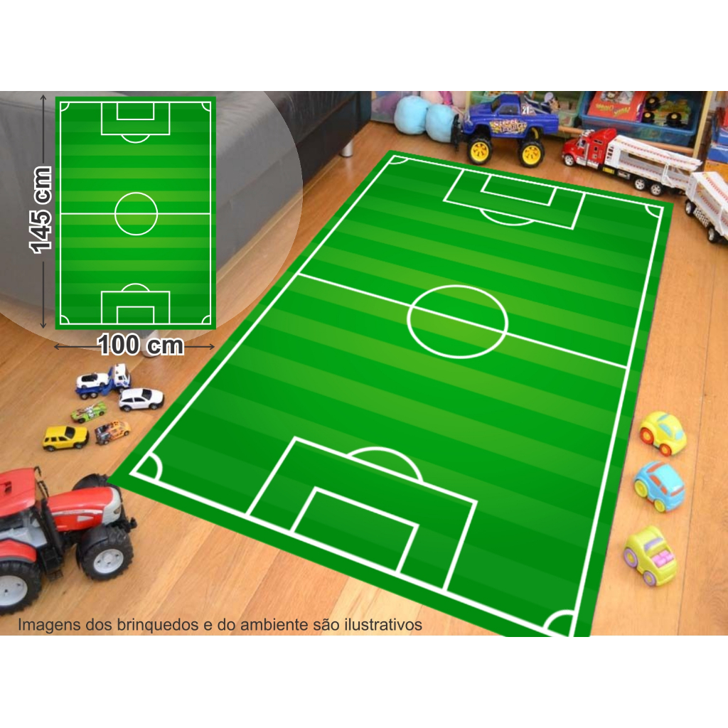 Tapete de lona Ilustrativo Grande Campo de Fuebol 100x145cm Playmat Tema TP08 | Shopee Brasil