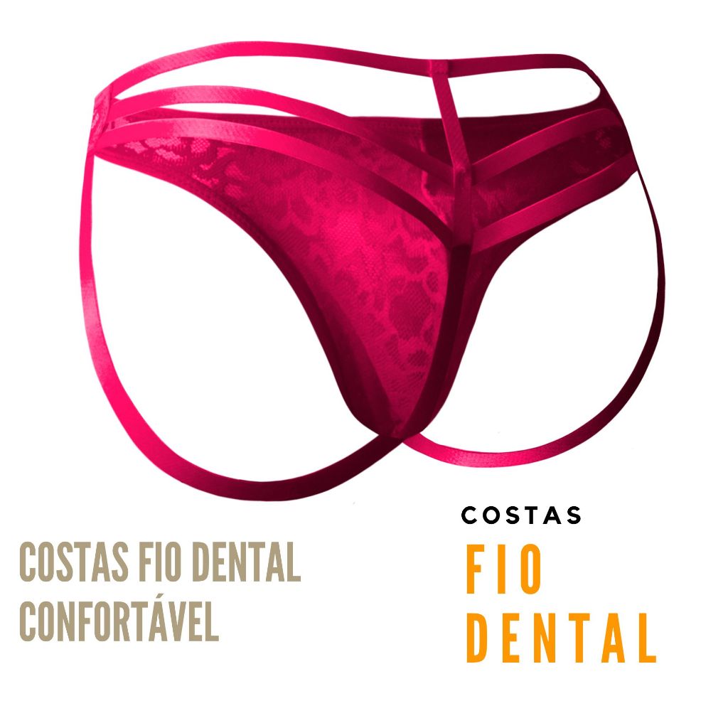 Cueca Jockstrap Tanga Masculina Cueca Jockstrap Renda Rosa Exclusiva