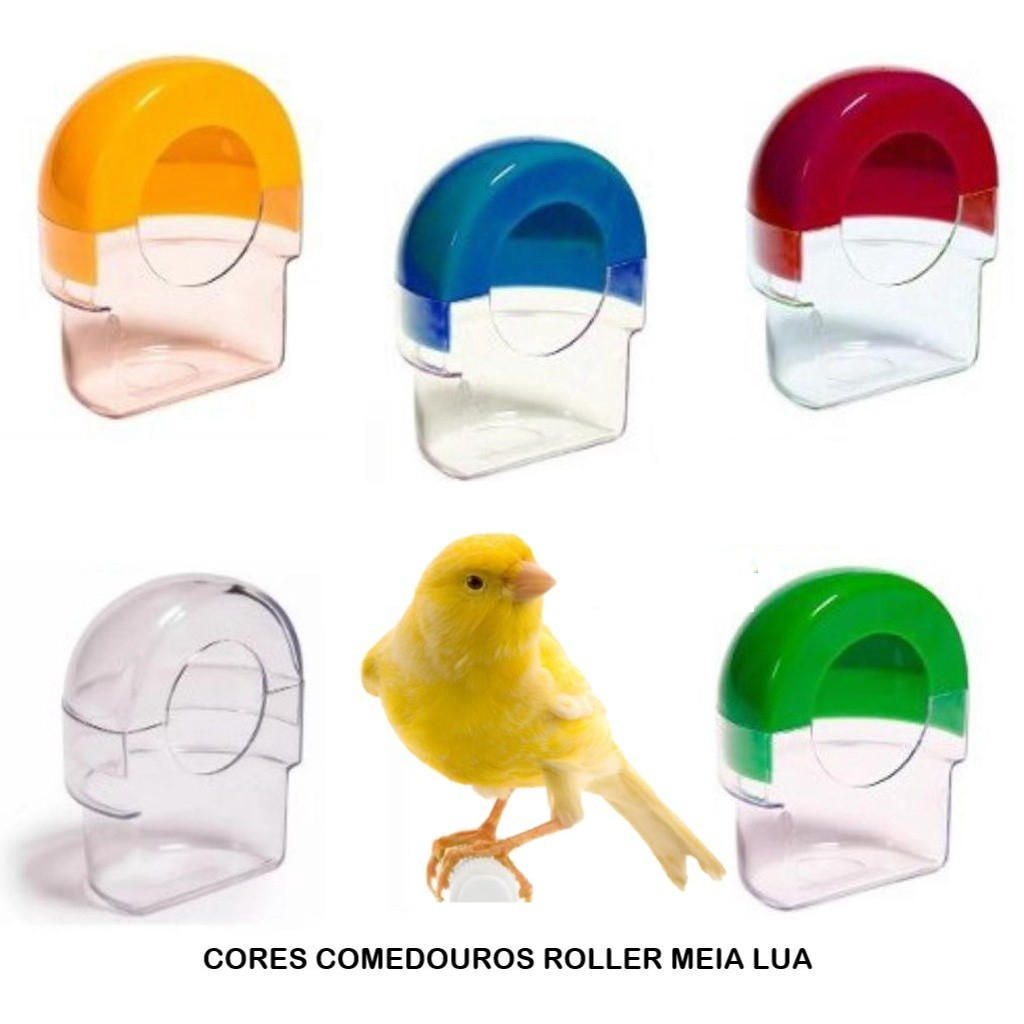 Kit 12 Comedouro Roller Meia Lua Para Gaiola E Viveiros | Shopee Brasil