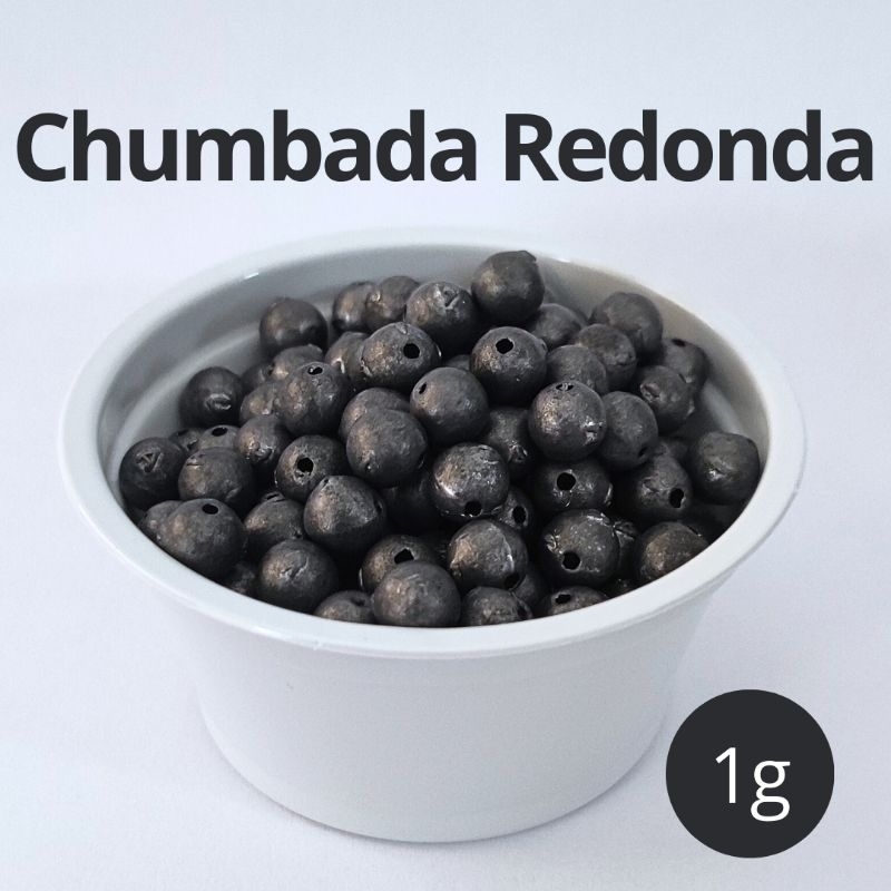 Chumbada para pesca, marca Perdiz, modelo Redondo, tamanho 1 grama ...