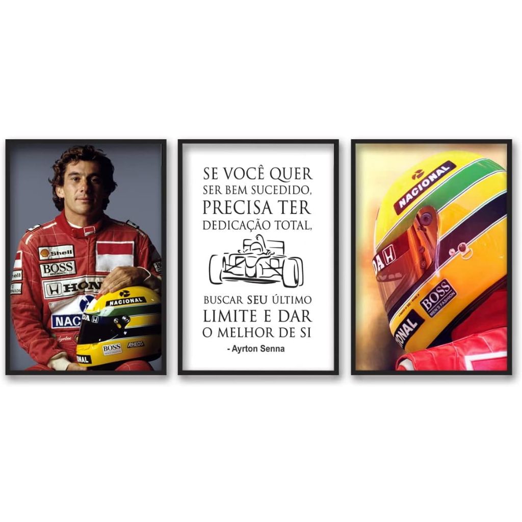 Quadro decorativo Ayrton senna formula 1 frases motivacional corrida ...