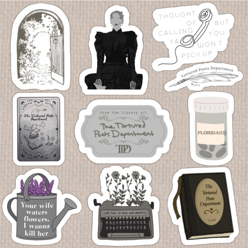 kit stickers adesivos ttpd the tortured poets department taylor swift ...