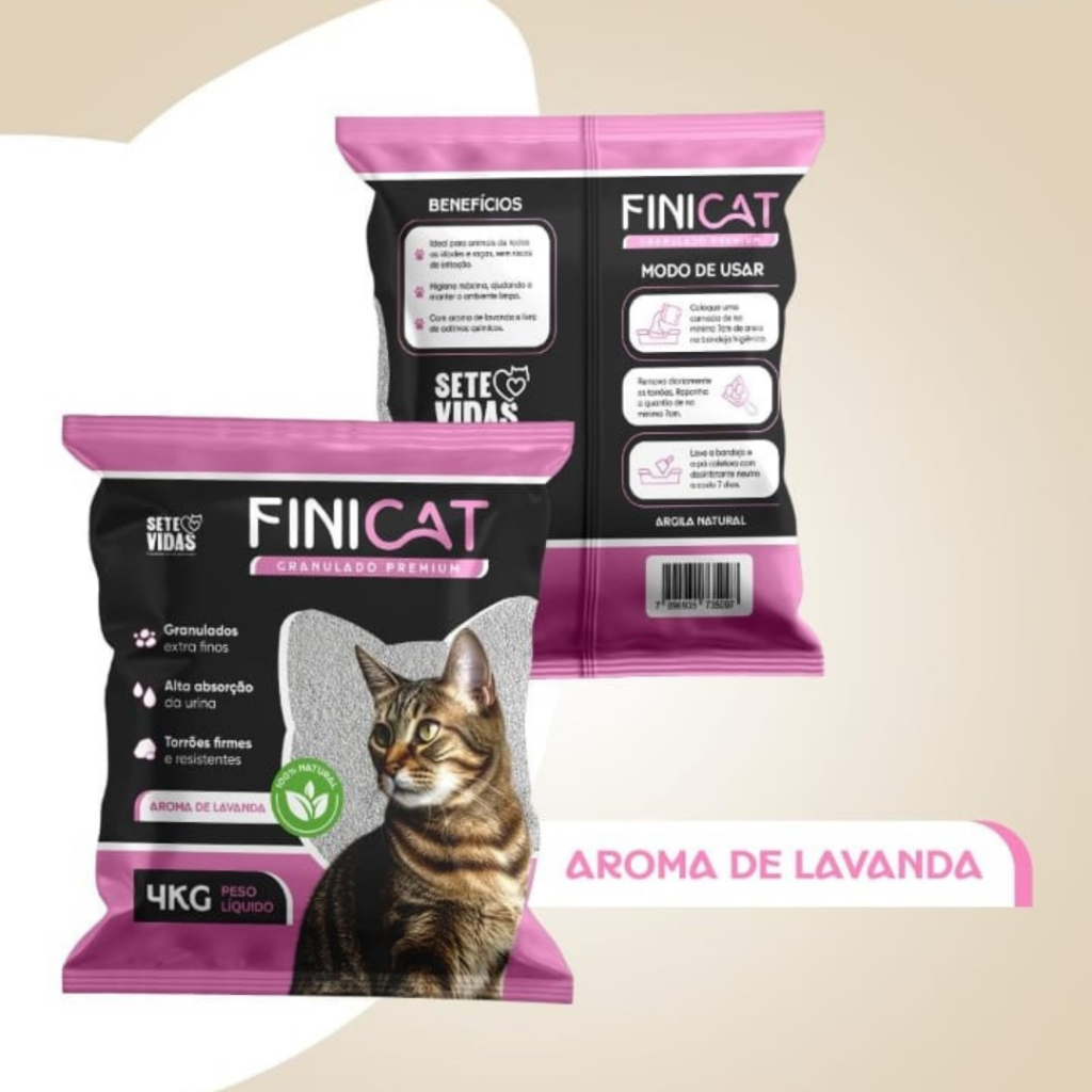 Areia Fina Higiênica para Gatos Microgranulado Fini Cat Floral ...