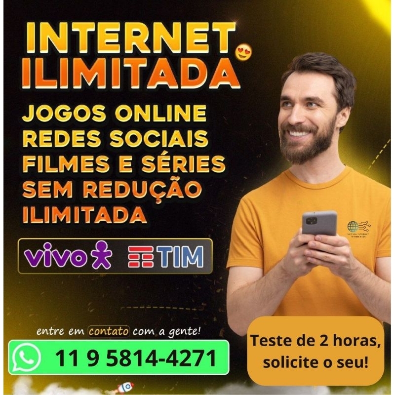 INTERNET MÓVEL ILIMITADA VIVO e TIM | Shopee Brasil