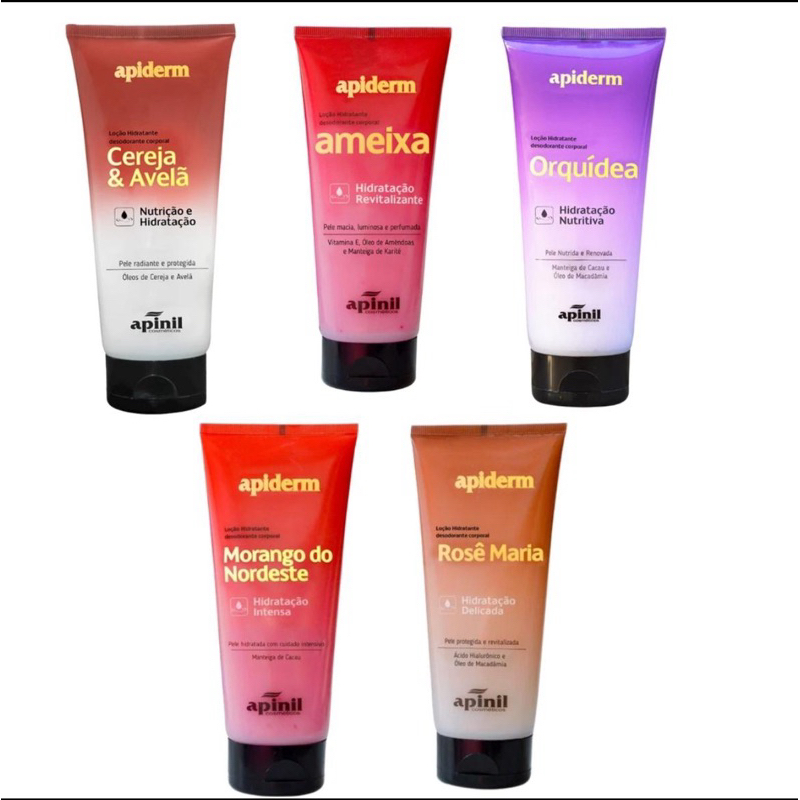KIT C/ 5 UNIDADES LOÇÃO HIDRATANTE CORPORAL APIDERM APINIL | Shopee Brasil