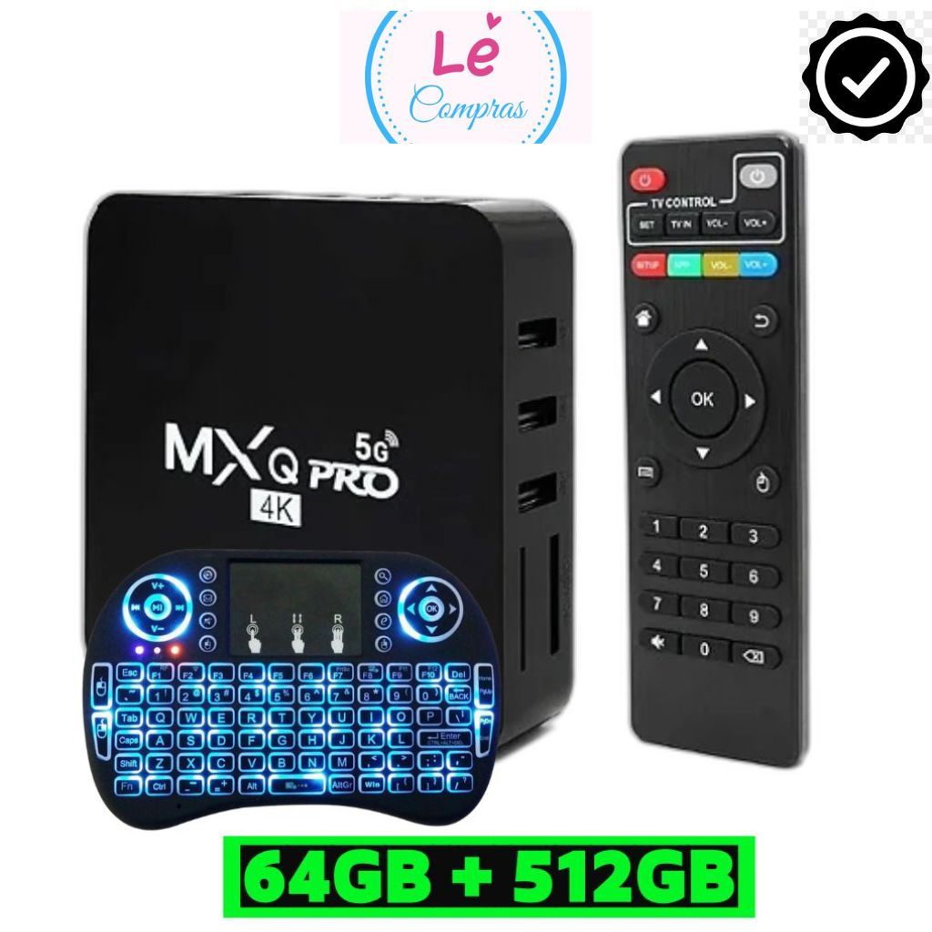TV Inteligente MXQ PRO 4K 5G Android 12.1*256GB* + 1 Mini Teclado ...