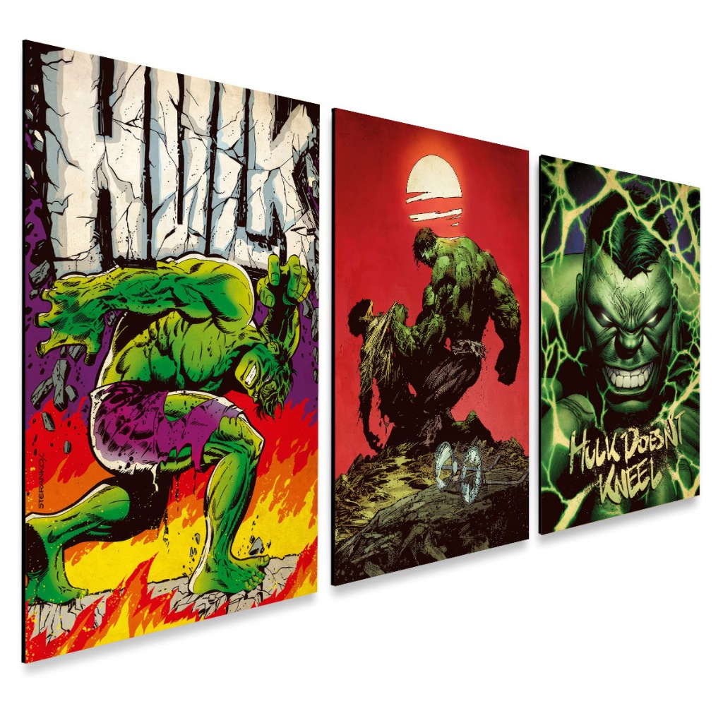 kit 3 Quadros Decorativos Hulk Arte HQ | Shopee Brasil