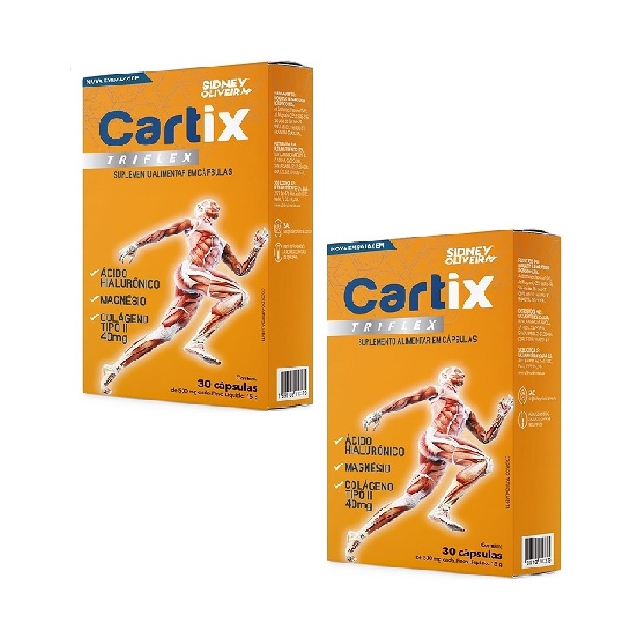 2 Caixas de Cartix Triflex Colágeno Tipo Ii Não Hidrolisado + Ácido ...
