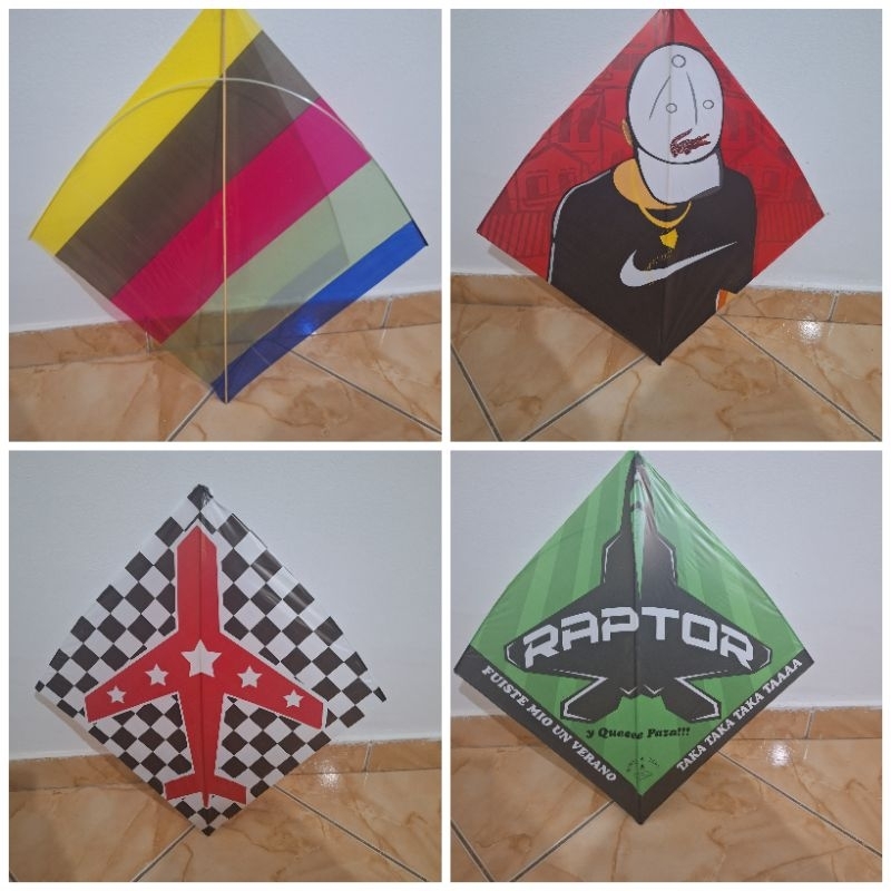 Pipa Papagaio Raias Flechinha 35 x35 25 unidades Estampas variadas ...
