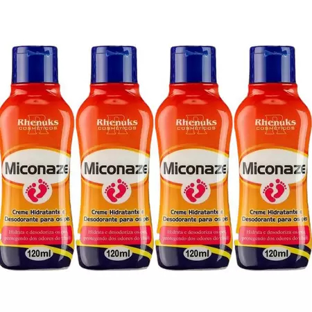Kit 4 Cremes Miconaze Para Os Pés Anti Micose Rachadura Frieira E Chulé ...