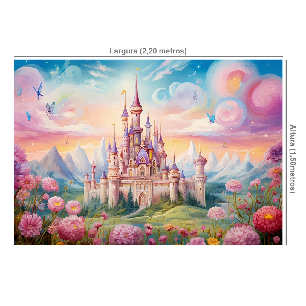 Fundo Fotográfico Cenário Tecido Sublimado Castelo Princesas 2,20x1,50m SFF-244 | Shopee Brasil