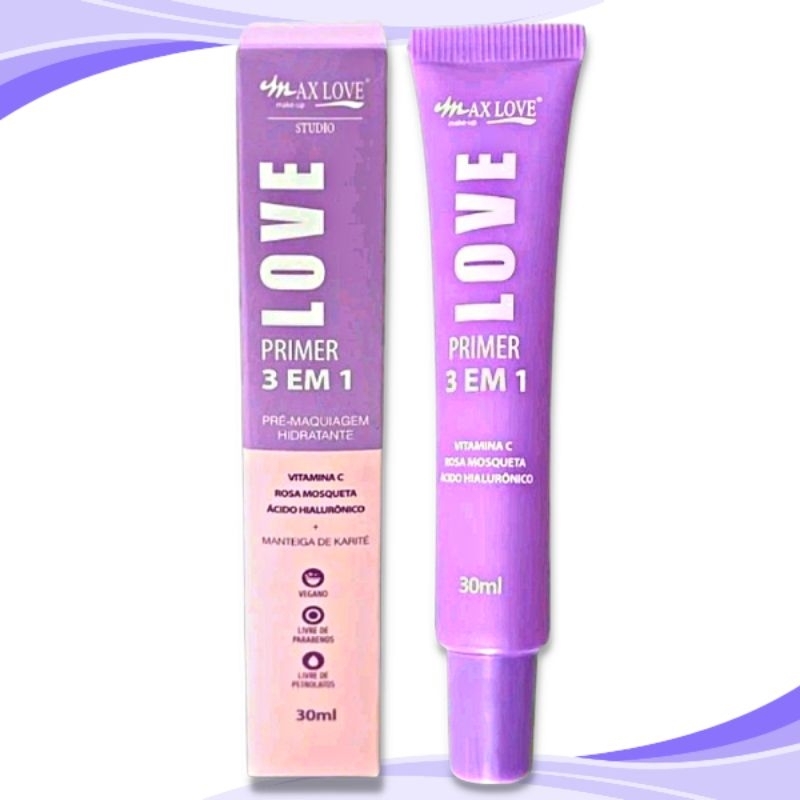 Primer Facial Pré Maquiagem 3 Em 1 Max Love 30ml - 1 Unidade | Shopee ...