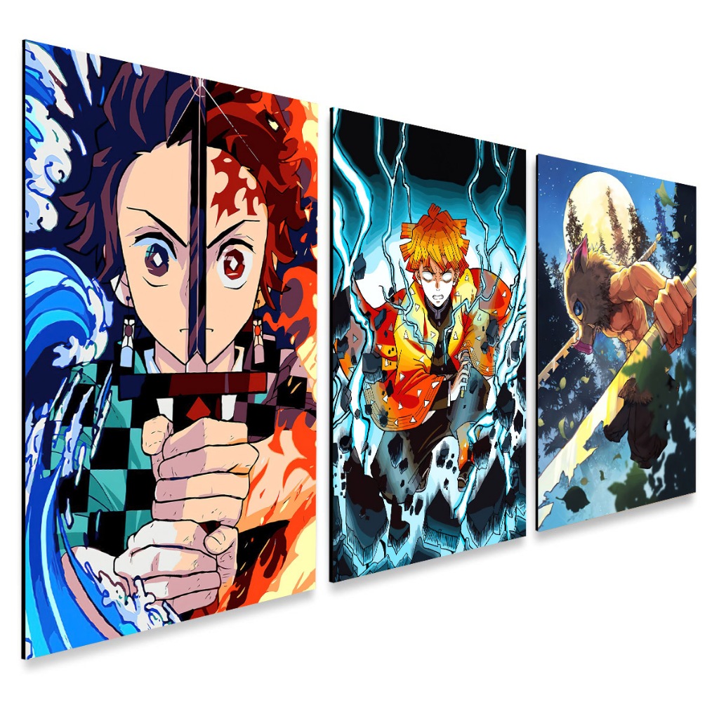 kit 3 Quadros Decorativos Anime Demon Slayer | Shopee Brasil kit 3 Quadros Decorativos Anime Demon Slayer | Shopee Brasil