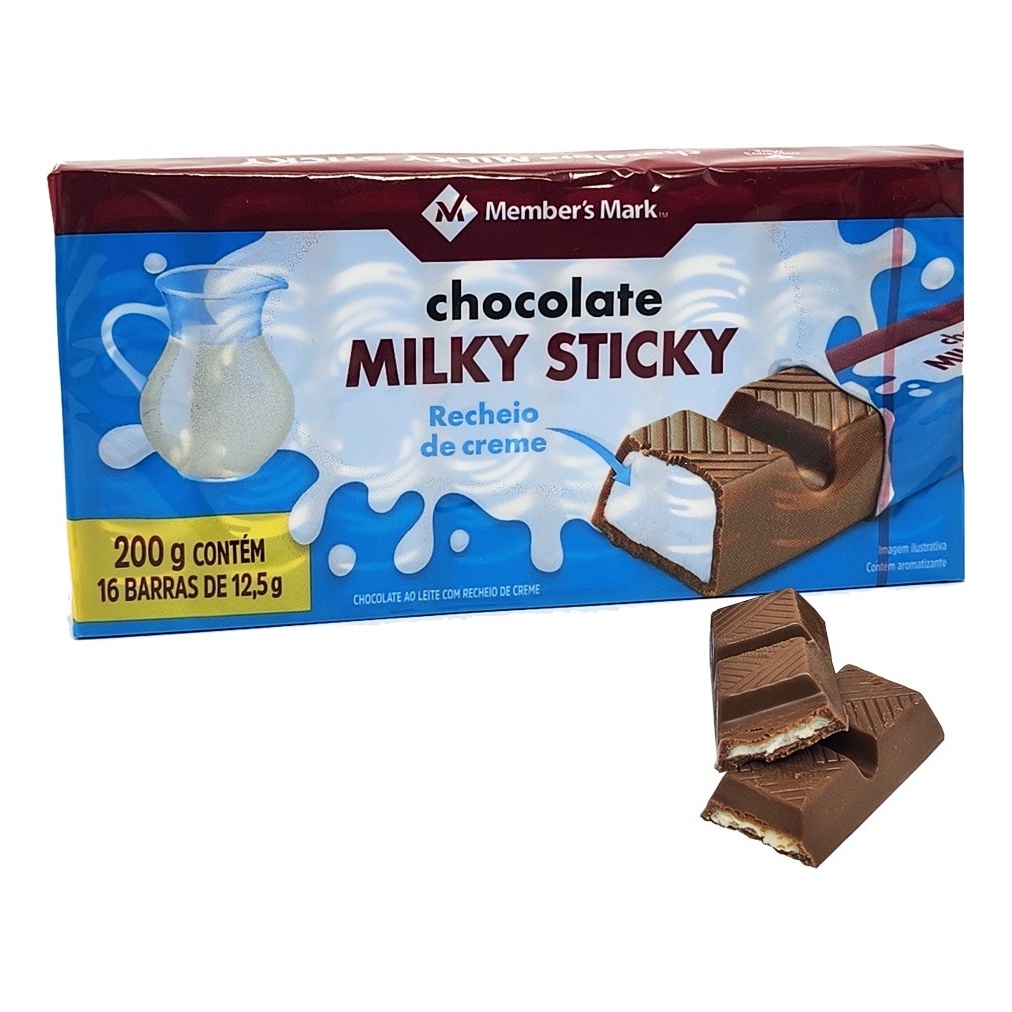 Chocolate ao Leite Milky Sticky Member's Mark Caixa 200g | Shopee Brasil