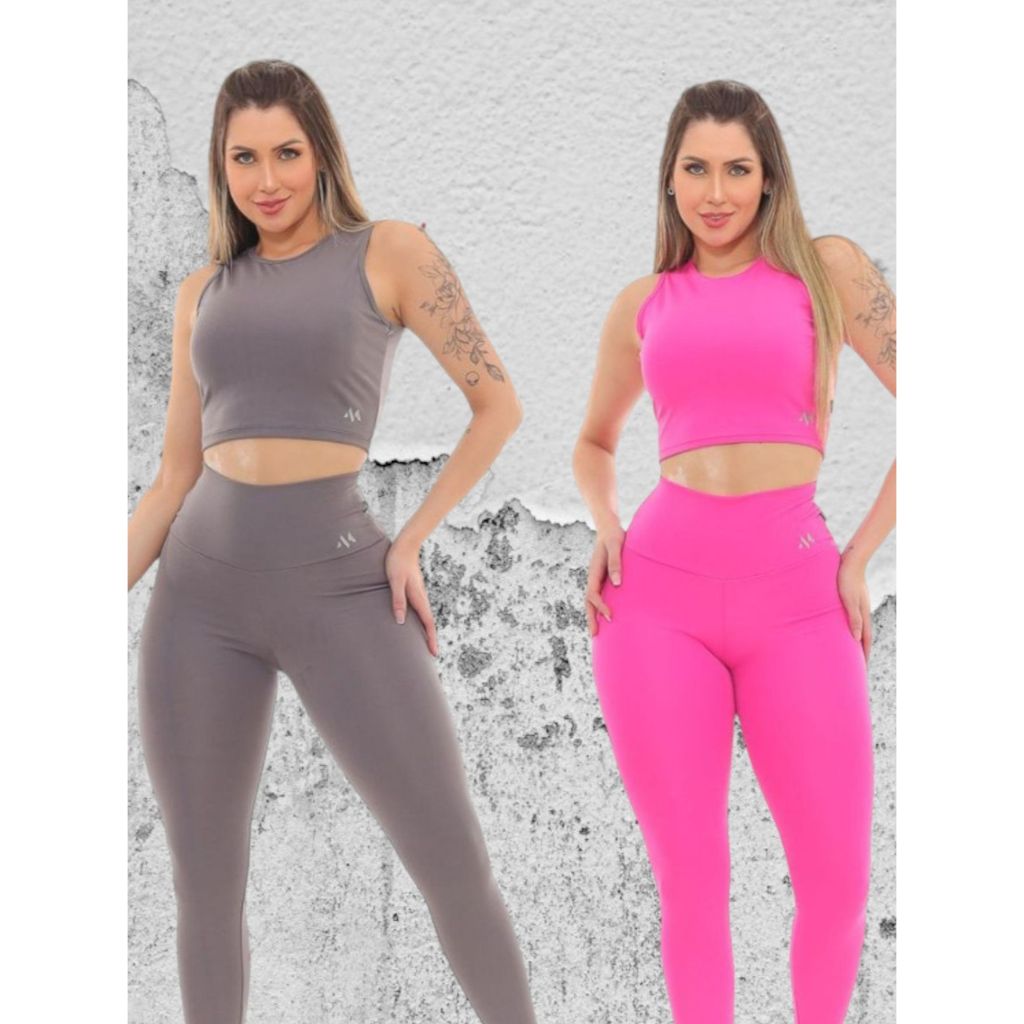 KIT C/ 2 Conjunto Blackout Para Treino Intenso Moda Feminina | Shopee Brasil