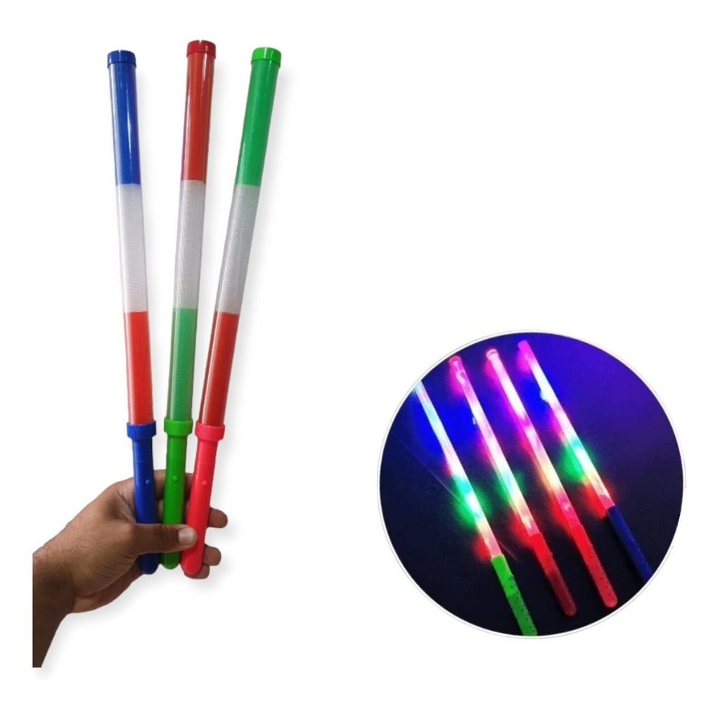 Kit com 12 Bastões LED Sabre de Luz- Espada Luminosa para Festas/Shows ...