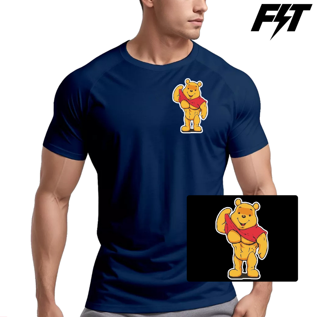 Camiseta Dry Fit Masculina Ursinho Pooh Treino Atividade Física Muscle ...