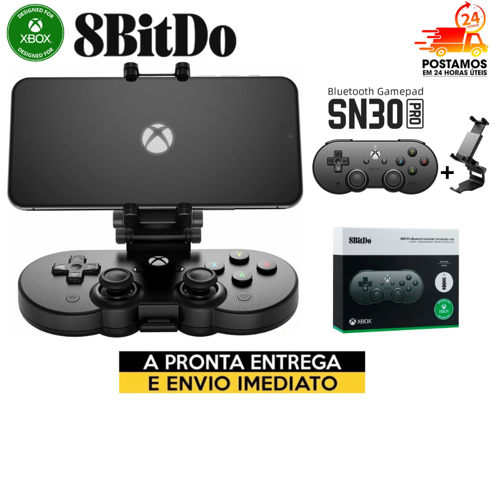 Controle 8bitdo SN30 PRO com Suporte para Celular Xcloud Original ...
