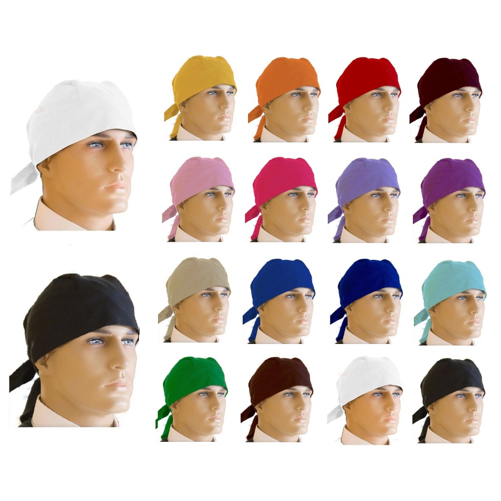 Kit 2 Bandana Lenço Touca Toquinha Toca Cozinha Cozinheiro garçon ...