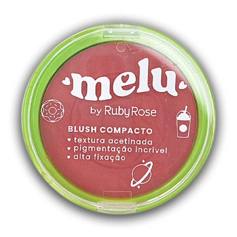 BLUSH COMPACTO MELU RR8711 - BUBBLEGUM RUBY ROSE | Shopee Brasil