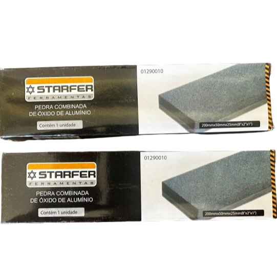 Kit Com 2 Pedras Para Amolar Faca Oxido De Aluminio 8 Polegadas ...