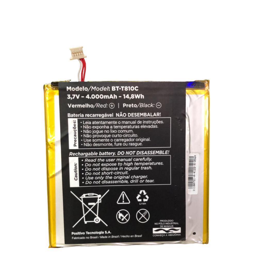 BATERIA TABLET POSITIVO BT-T810C 3,7V - 4.000mAh C/ Garantia | Shopee ...