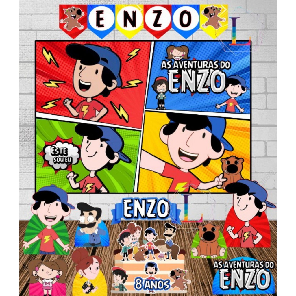 Kit festa com painel AS AVENTURAS DE MIKE | Shopee Brasil