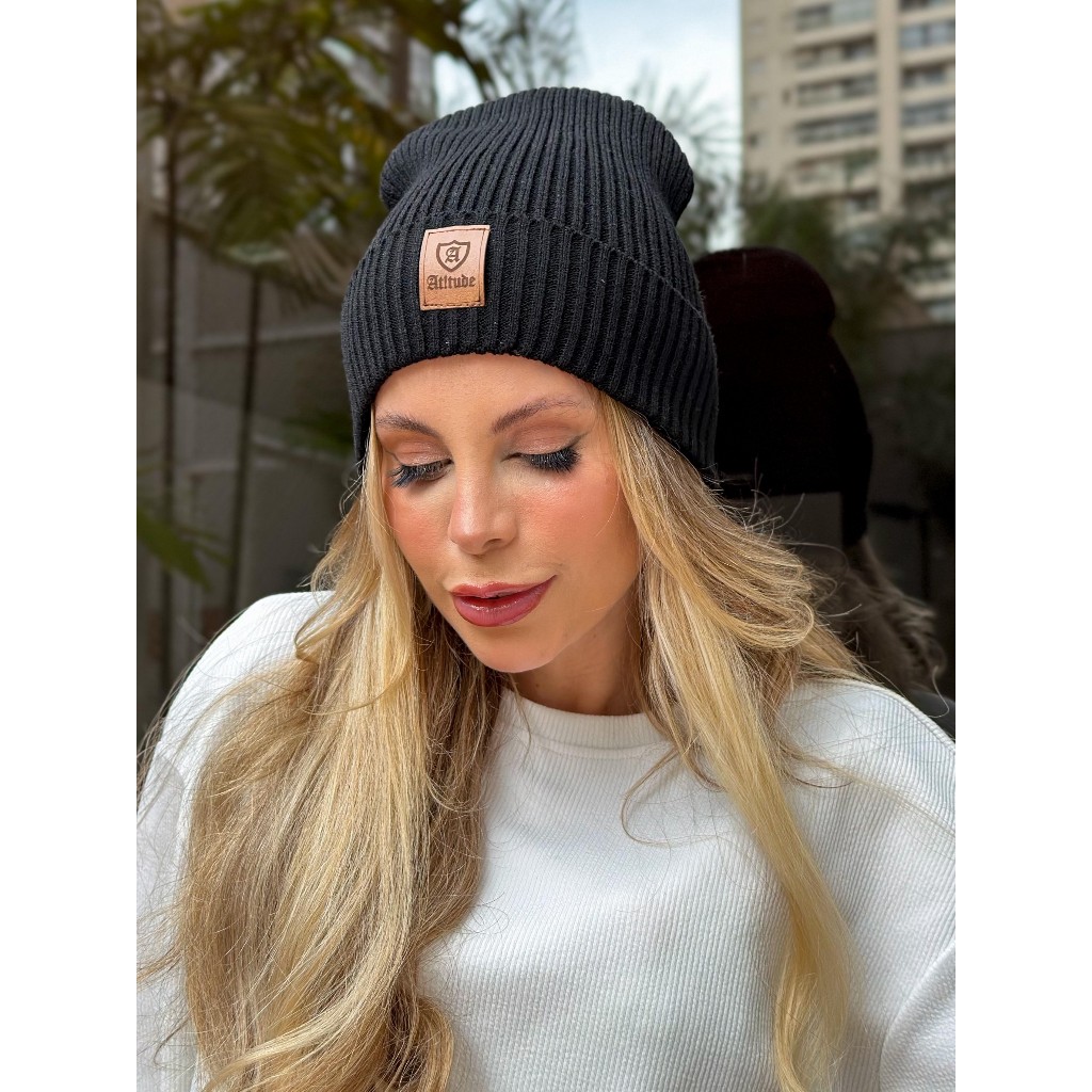 Touca Gorro Outono inverno De Trico Em Lã Unissex modelo Canelado | Shopee Brasil