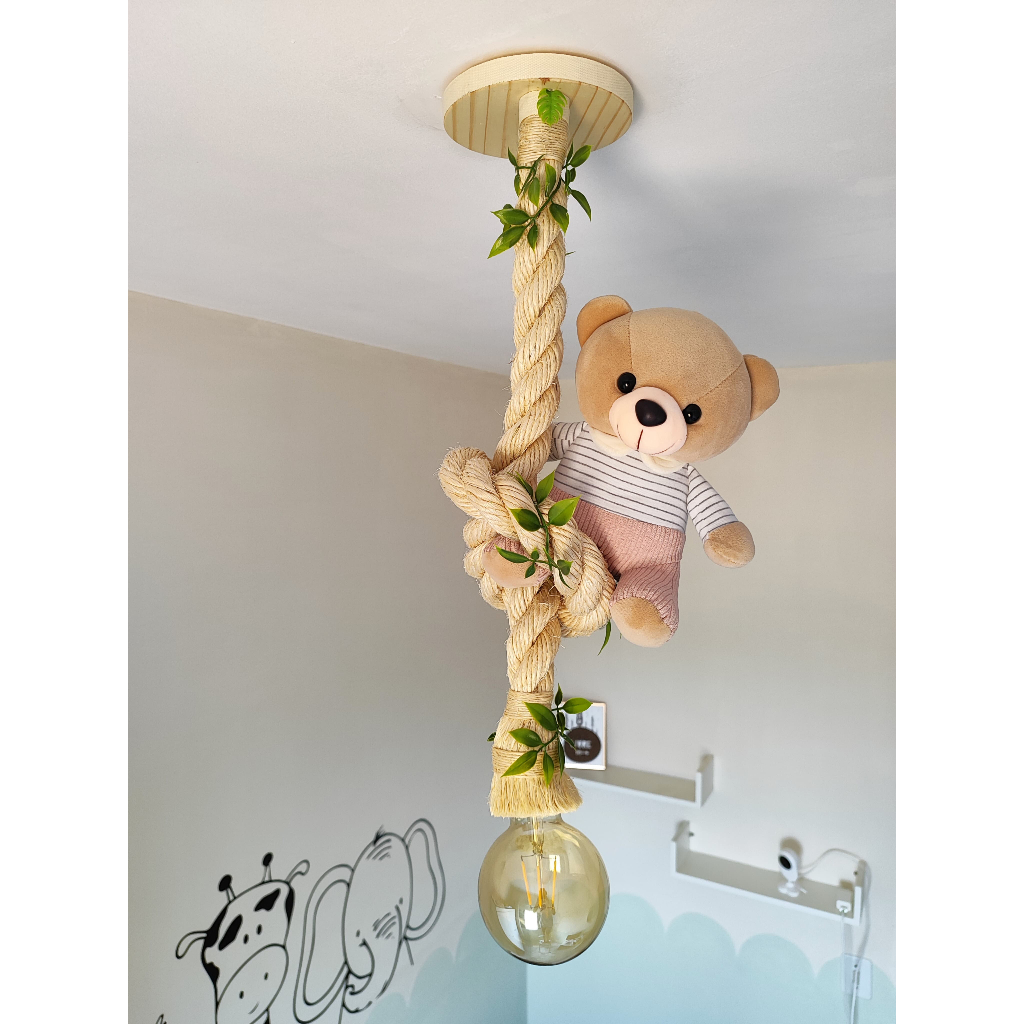 Lustre Luminária Quarto Bebe Menina ursinho rose/decoração/enchoval de ...