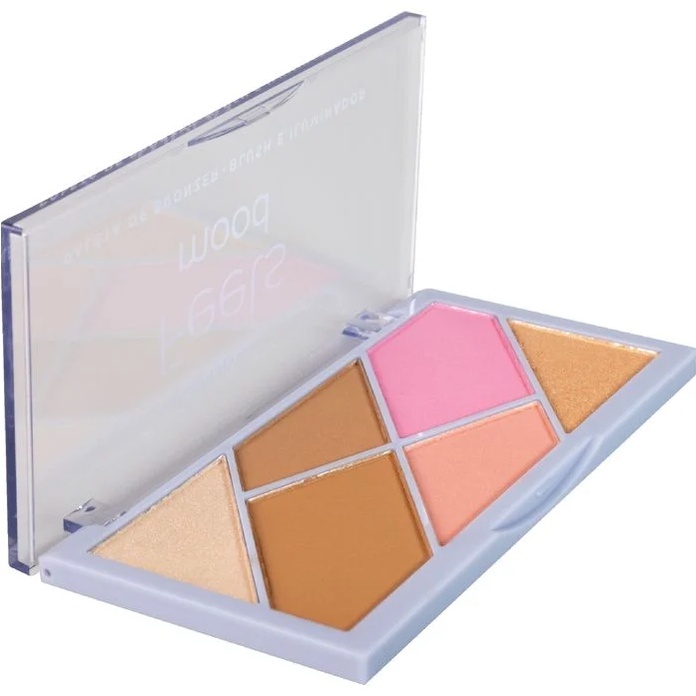 PALETA DE BRONZER-BLUSH E ILUMINADOR RUBY ROSE FEELS MOOD VEGANO HB-7528 | Shopee Brasil