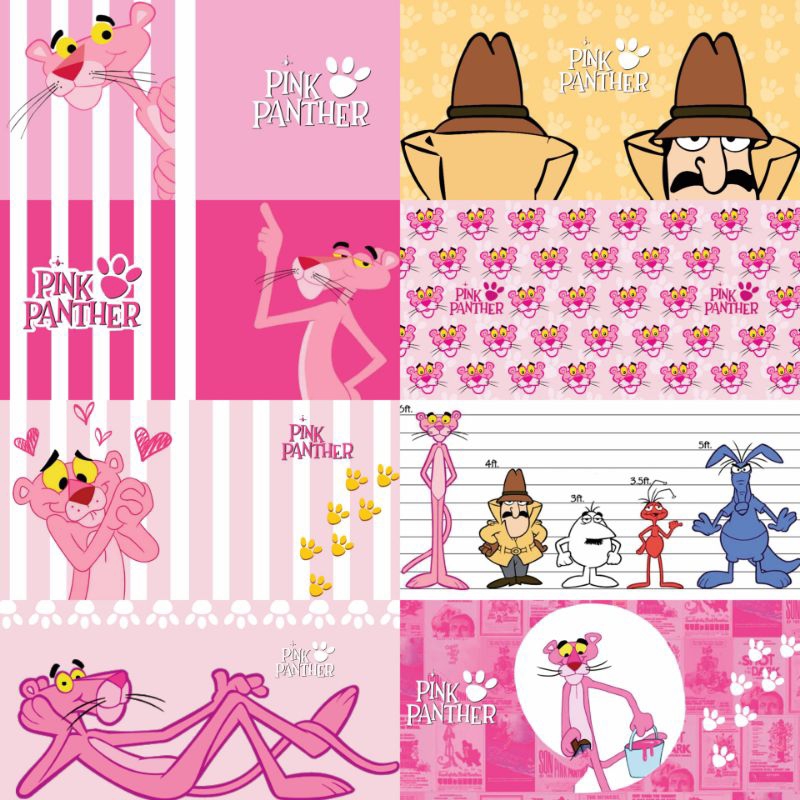 8 Artes Impressas para Canecas Pantera Cor de Rosa - Prontas para ...