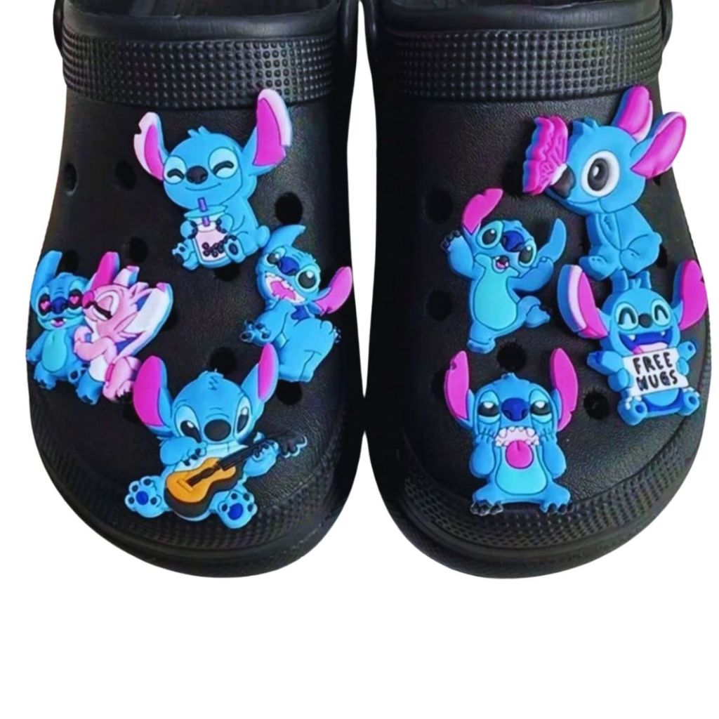 Pins Botons Jibbitz Crocs Lillo Stitch Kit Com 08 Unidades | Shopee Brasil