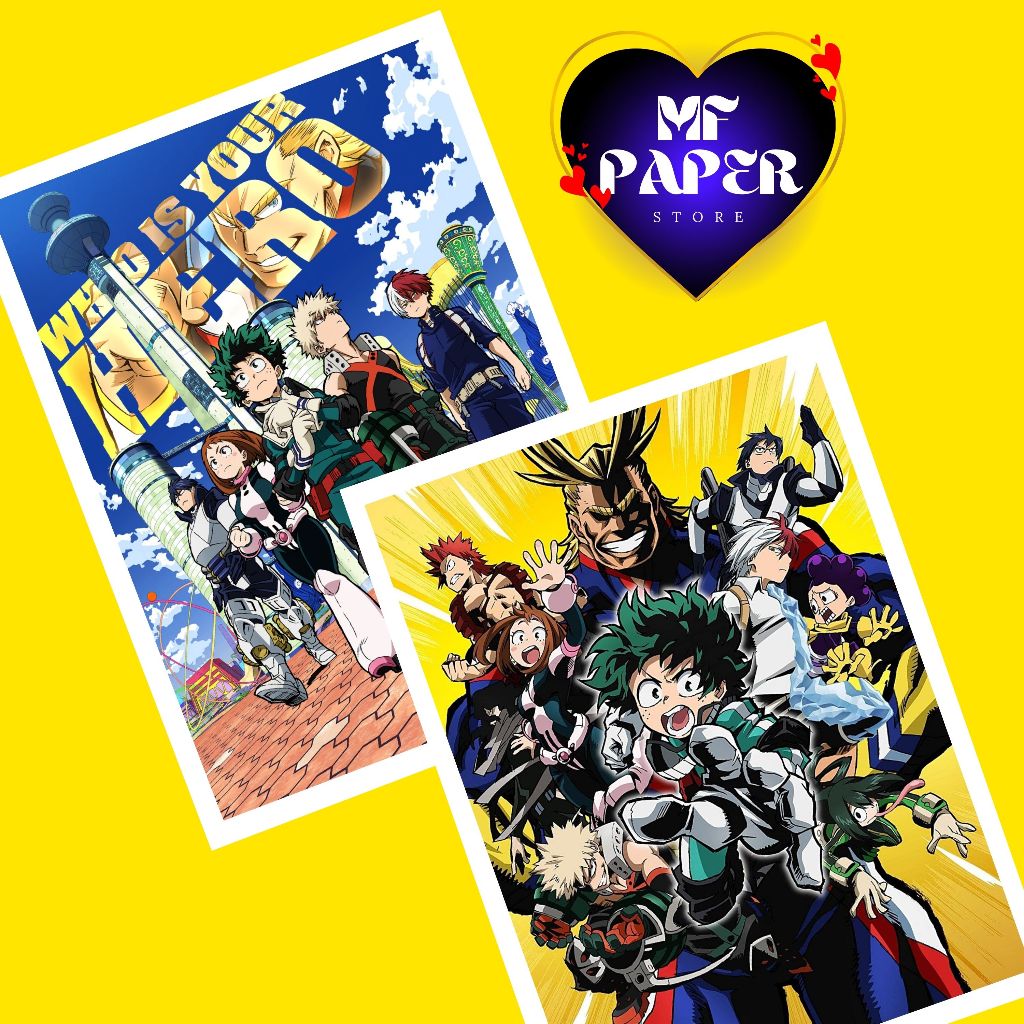 Kit Poster Cartaz Adesivo ou Fotográfico Boku no Hero My Hero Academia ...