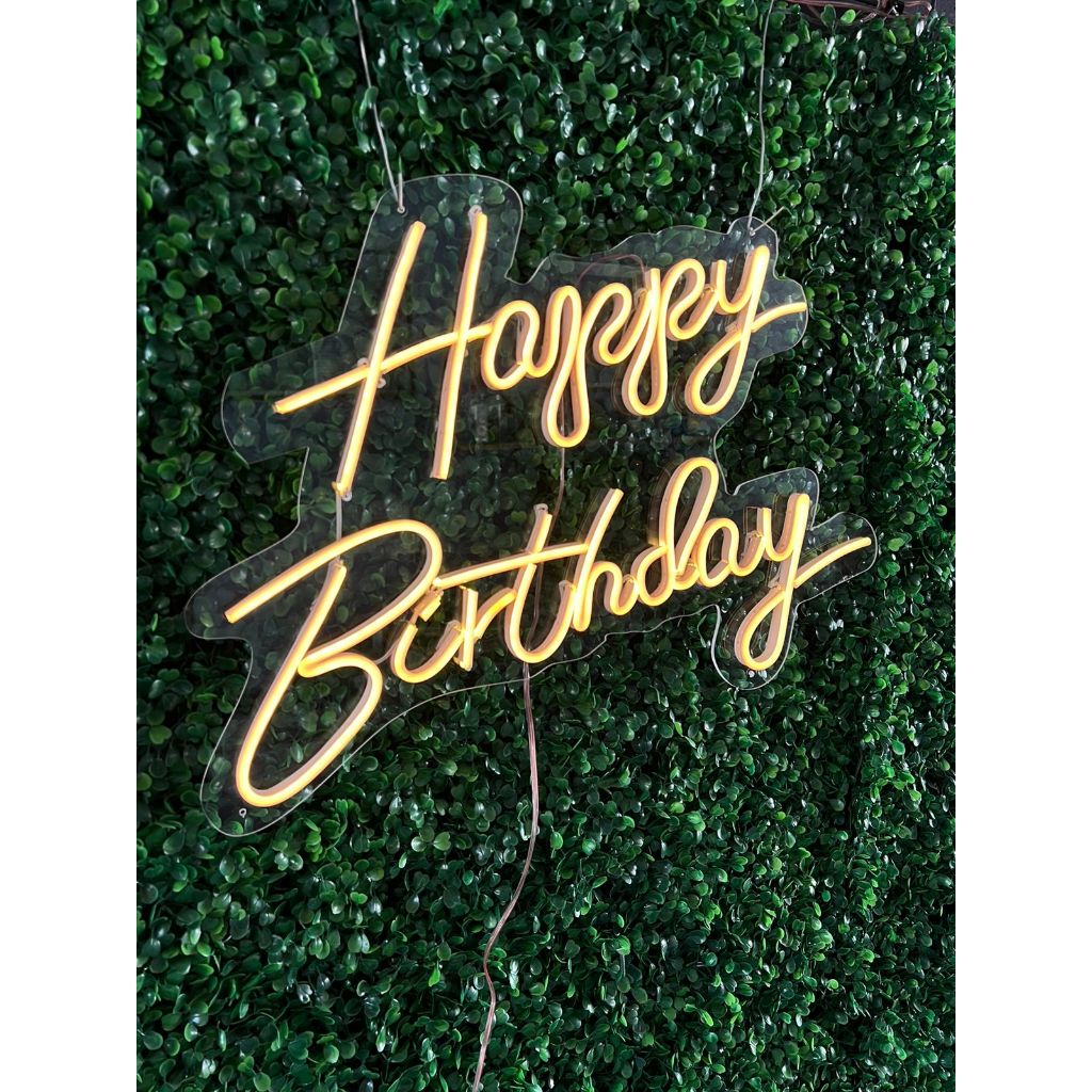 Placa Neon Led - HAPPY BIRTHDAY , FELIZ ANIVERSÁRIO 50X35 | Shopee Brasil