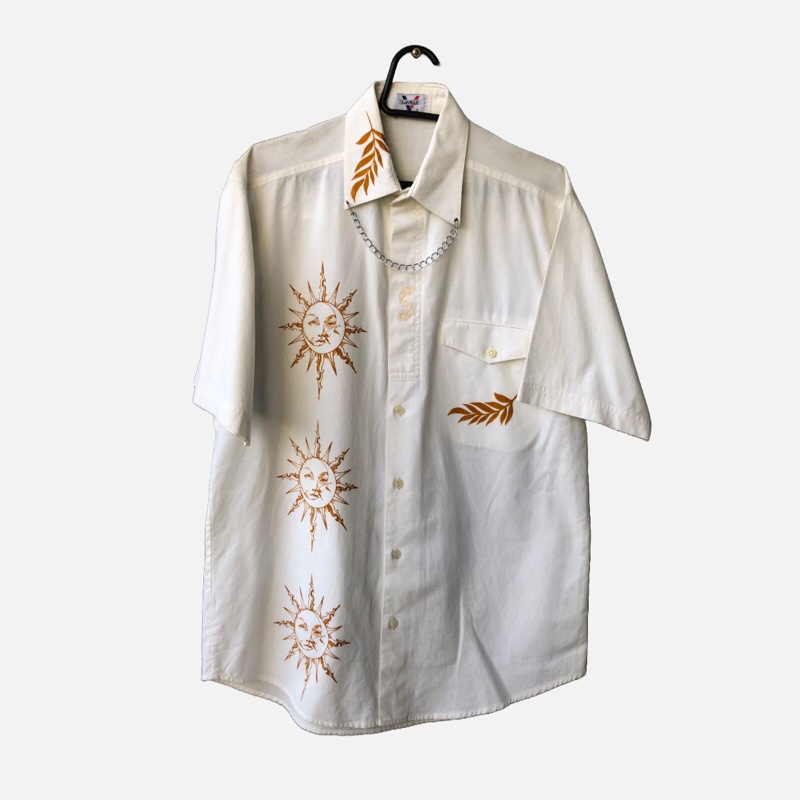 camisa customizada sol e lua (linho) | Shopee Brasil