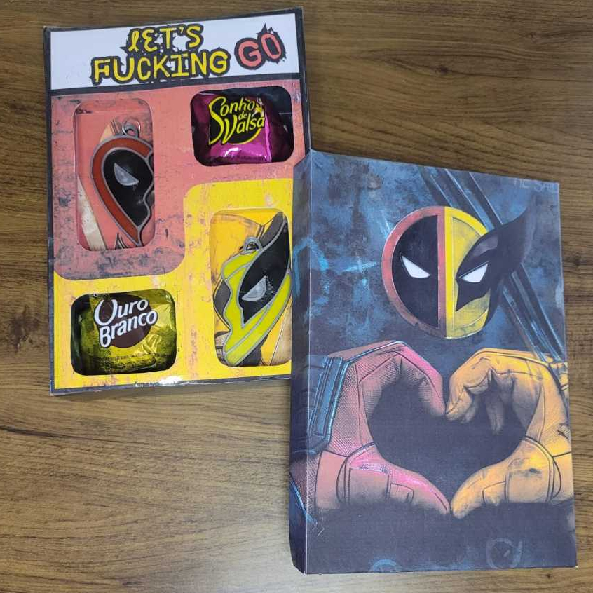Caixa personalizada de chocolate Deadpool e Wolverine | Shopee Brasil